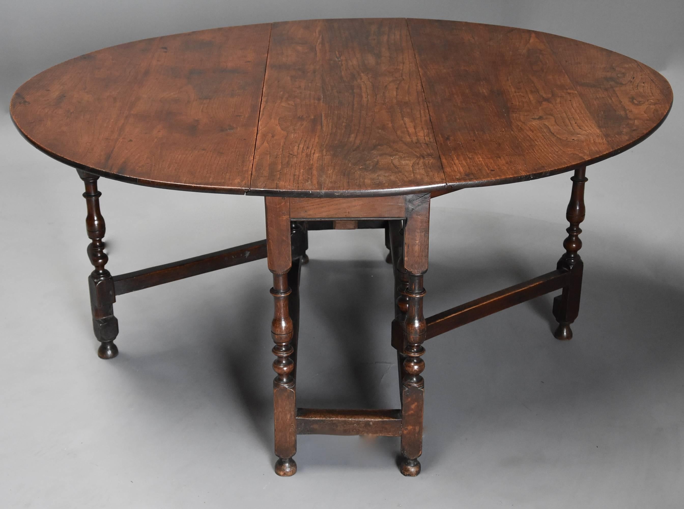 Late 17th Century Oak Gateleg Table of Good, Versatile Size with Fine ...