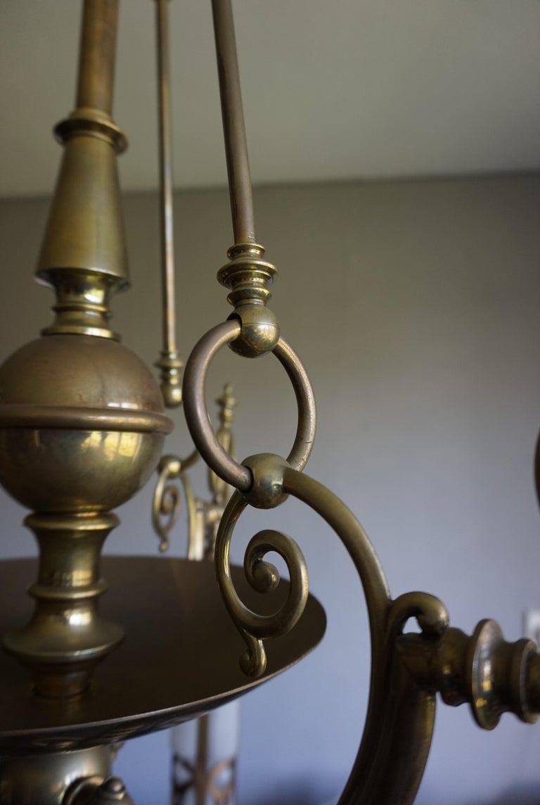 Late 1800s Arts and Crafts Brass Light Fixture with Later Bronze and ...