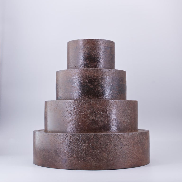 Late 1800s Iron Concentric Form Geometric Table Sculpture Modernist ...
