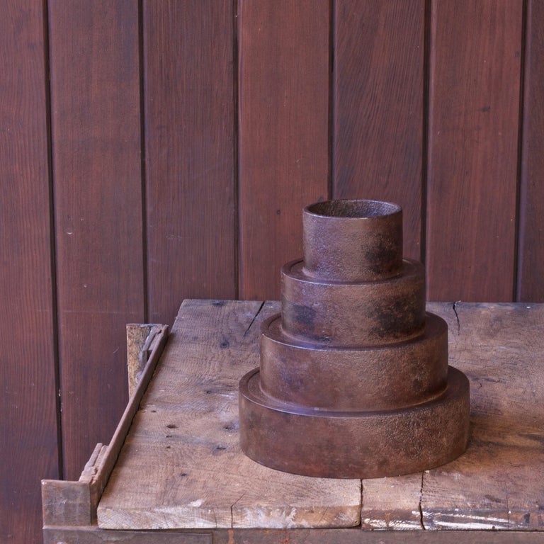 Late 1800s Iron Concentric Form Geometric Table Sculpture Modernist ...