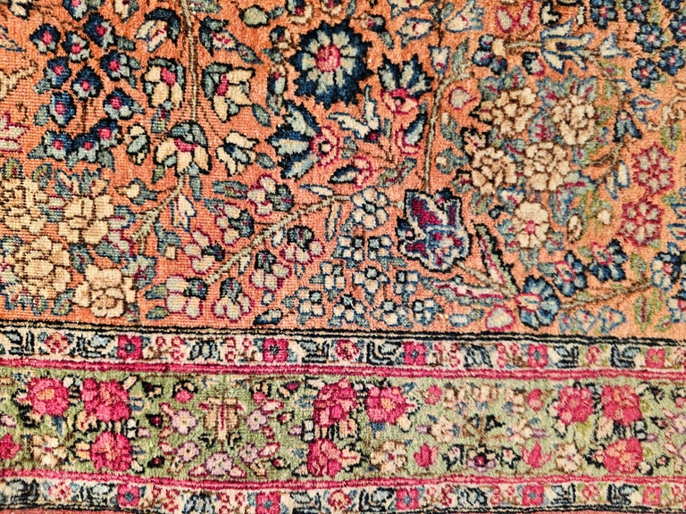 Late 1800s Persian Kerman Lavar in an Allover Floral Pattern For Sale ...