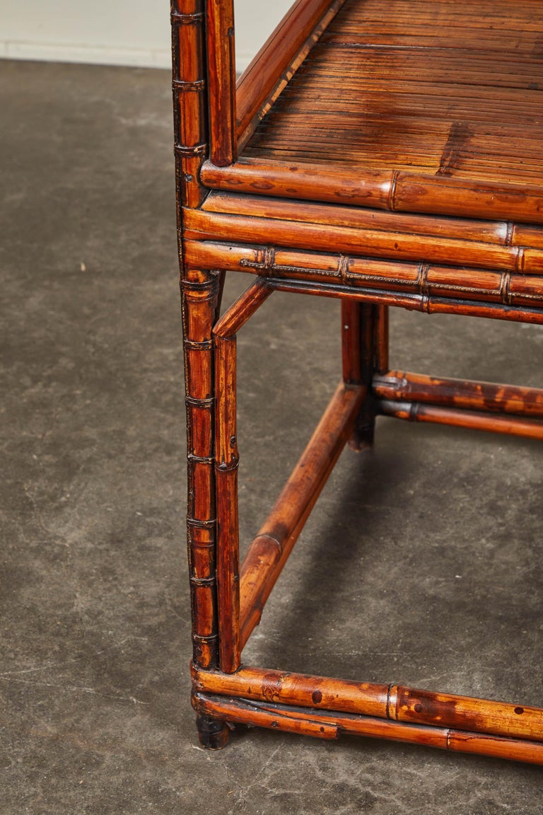 Late 18th Century Bamboo Tall Square Tea Table at 1stDibs