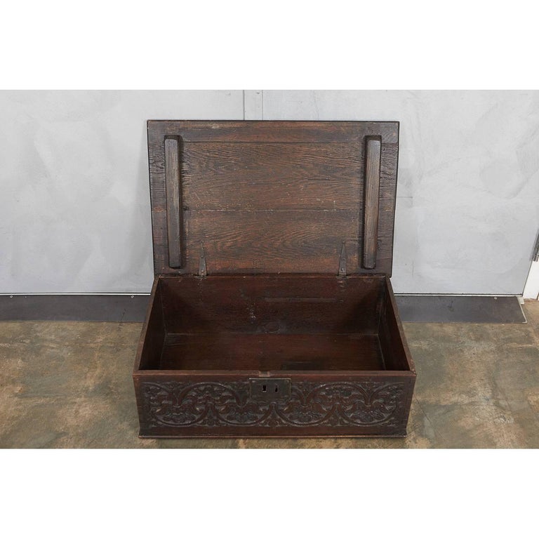 Late 18th Century Carved Oak Bible Box For Sale at 1stDibs