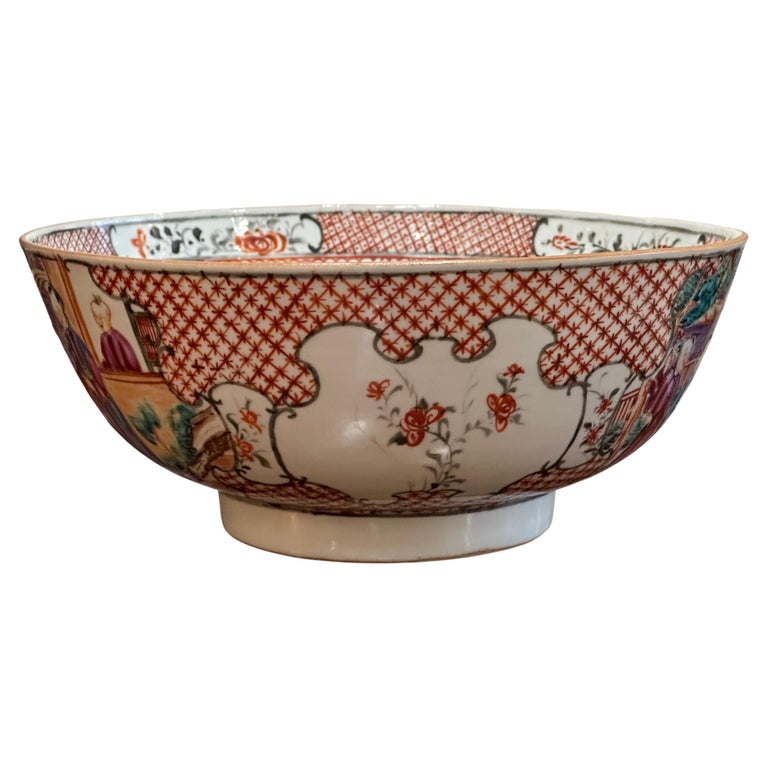 Late 18th C. Chinese Export Punch Bowl For Sale at 1stDibs