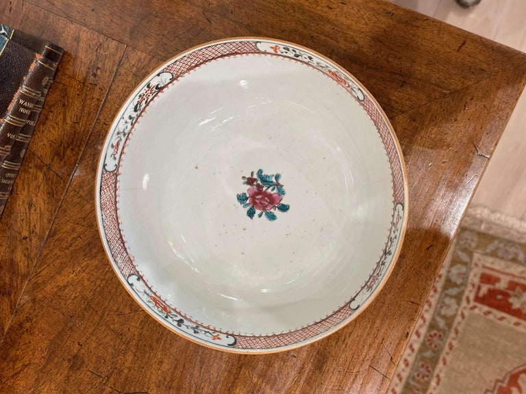 Late 18th C. Chinese Export Punch Bowl For Sale at 1stDibs