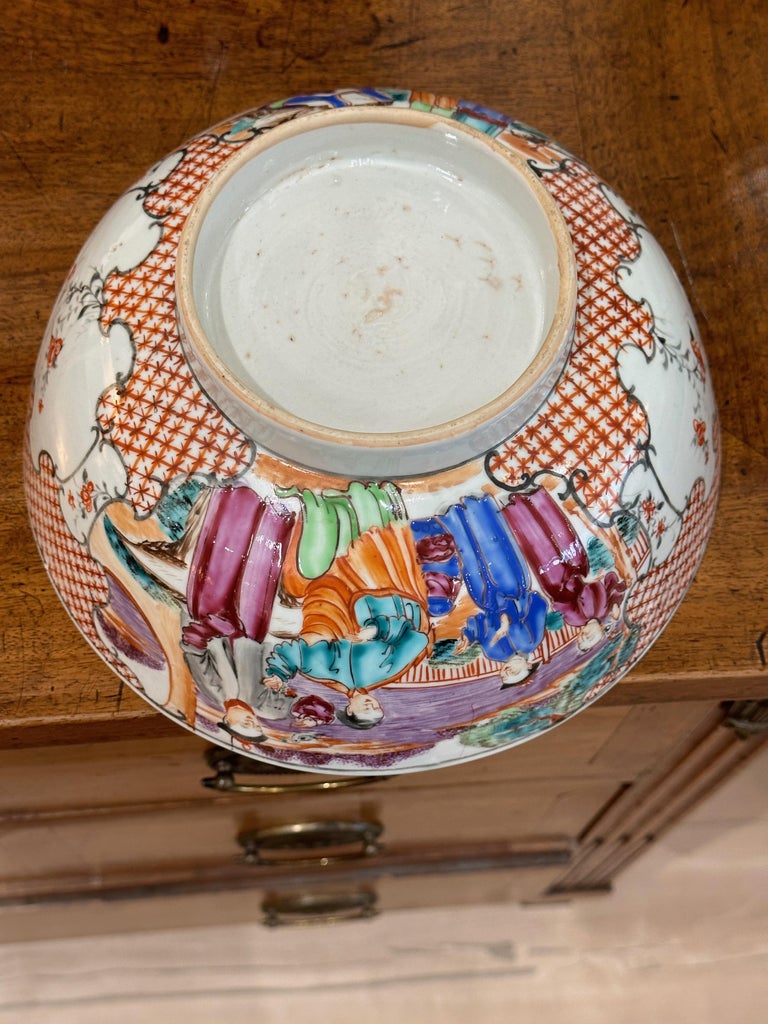 Late 18th C. Chinese Export Punch Bowl For Sale at 1stDibs