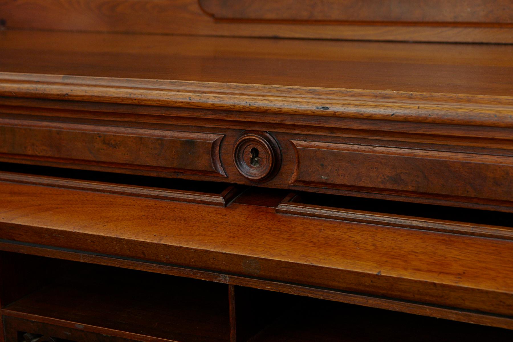 English Walnut Cylinder Desk with Pullout Writing Surface, circa 1870 ...