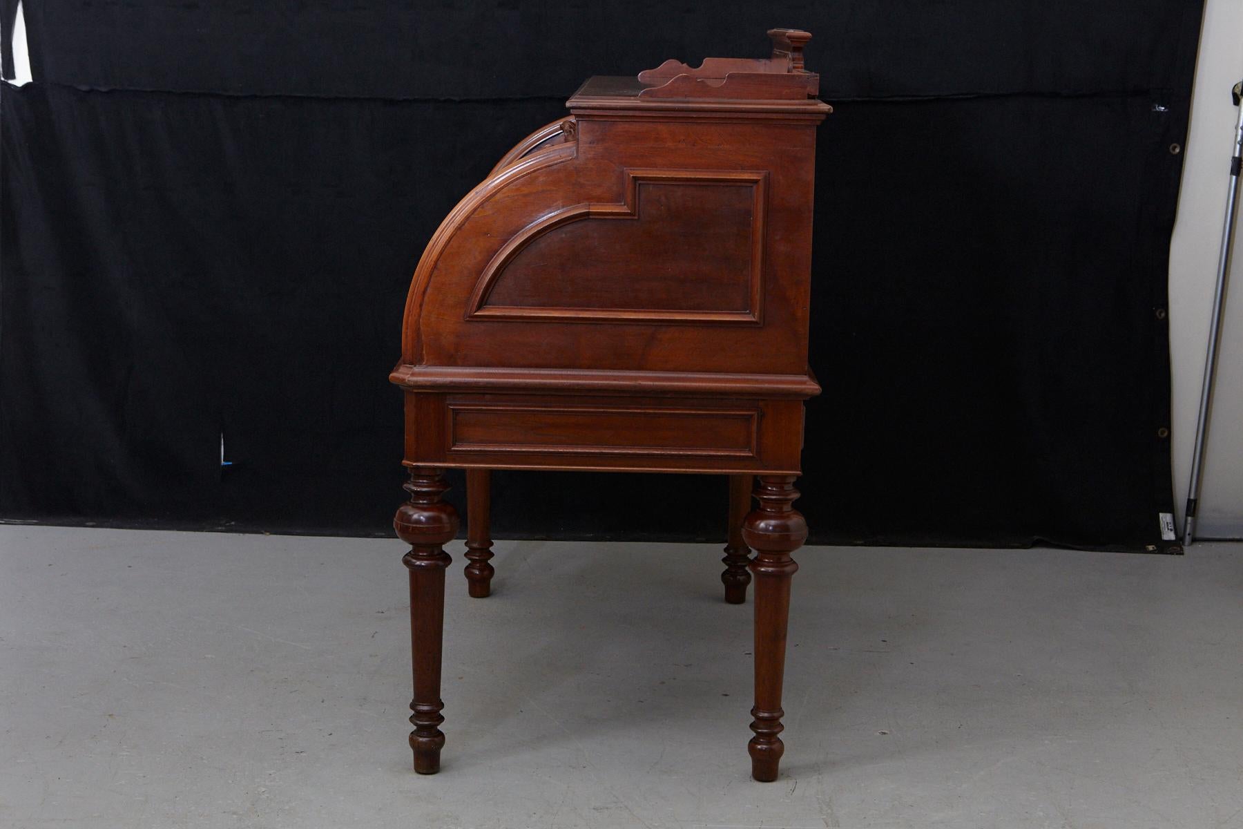 English Walnut Cylinder Desk with Pullout Writing Surface, circa 1870 ...