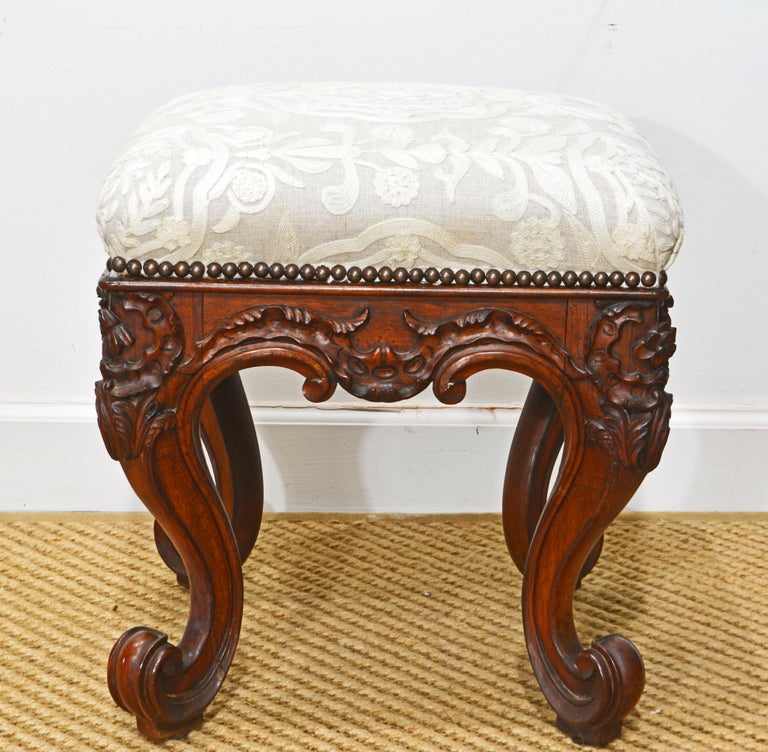 Late 18th C. North Italian Wonderfully Carved Upholstered Rococo Style ...