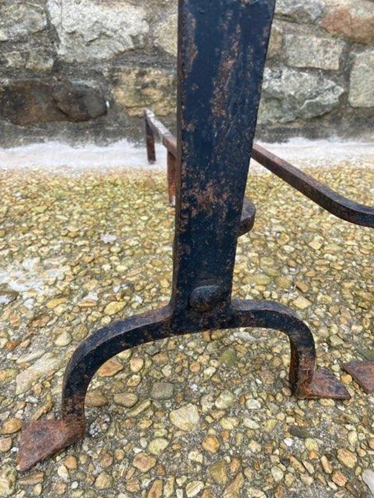 Late 18th Century Bronze and Wrought Iron Hand Forged Andirons For Sale ...