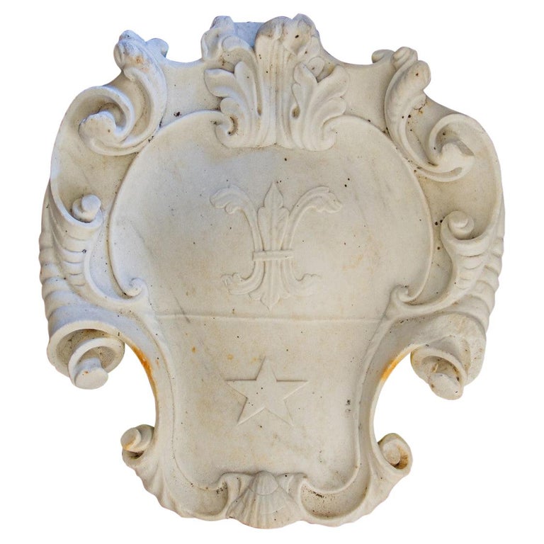 Late 18th Century Continental Carved Marble Cartouche For Sale at 1stDibs