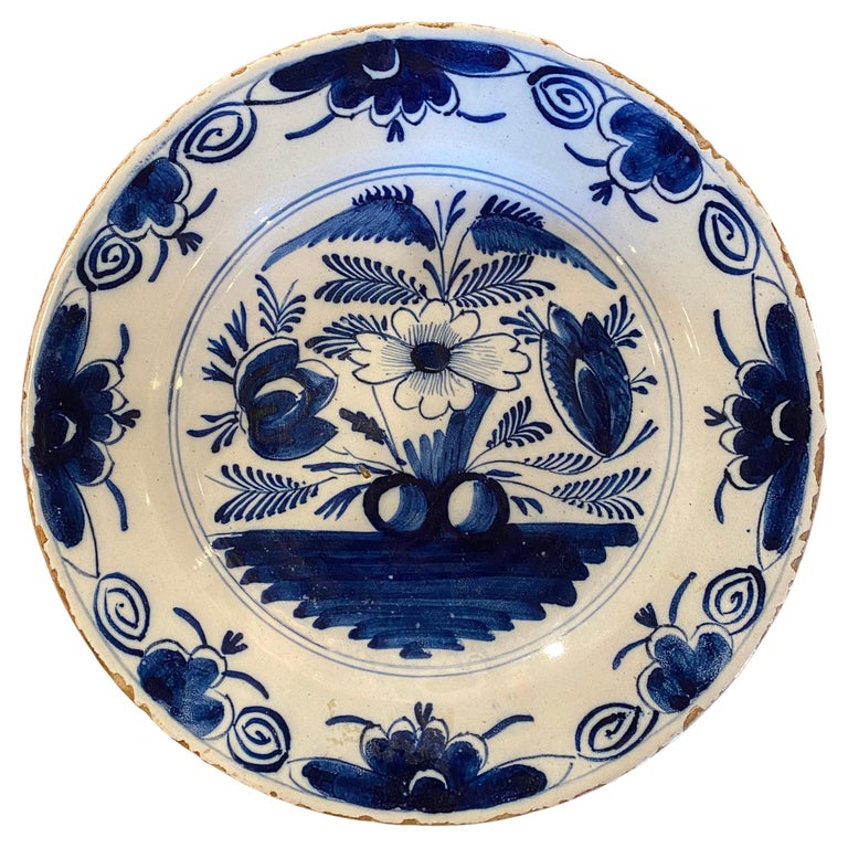 Late 18th century Delft plate For Sale at 1stDibs