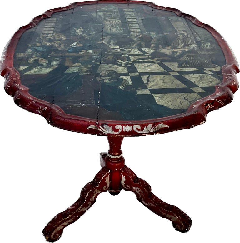 Late 18th Century Dutch Painted Tilt Top Table For Sale at 1stDibs
