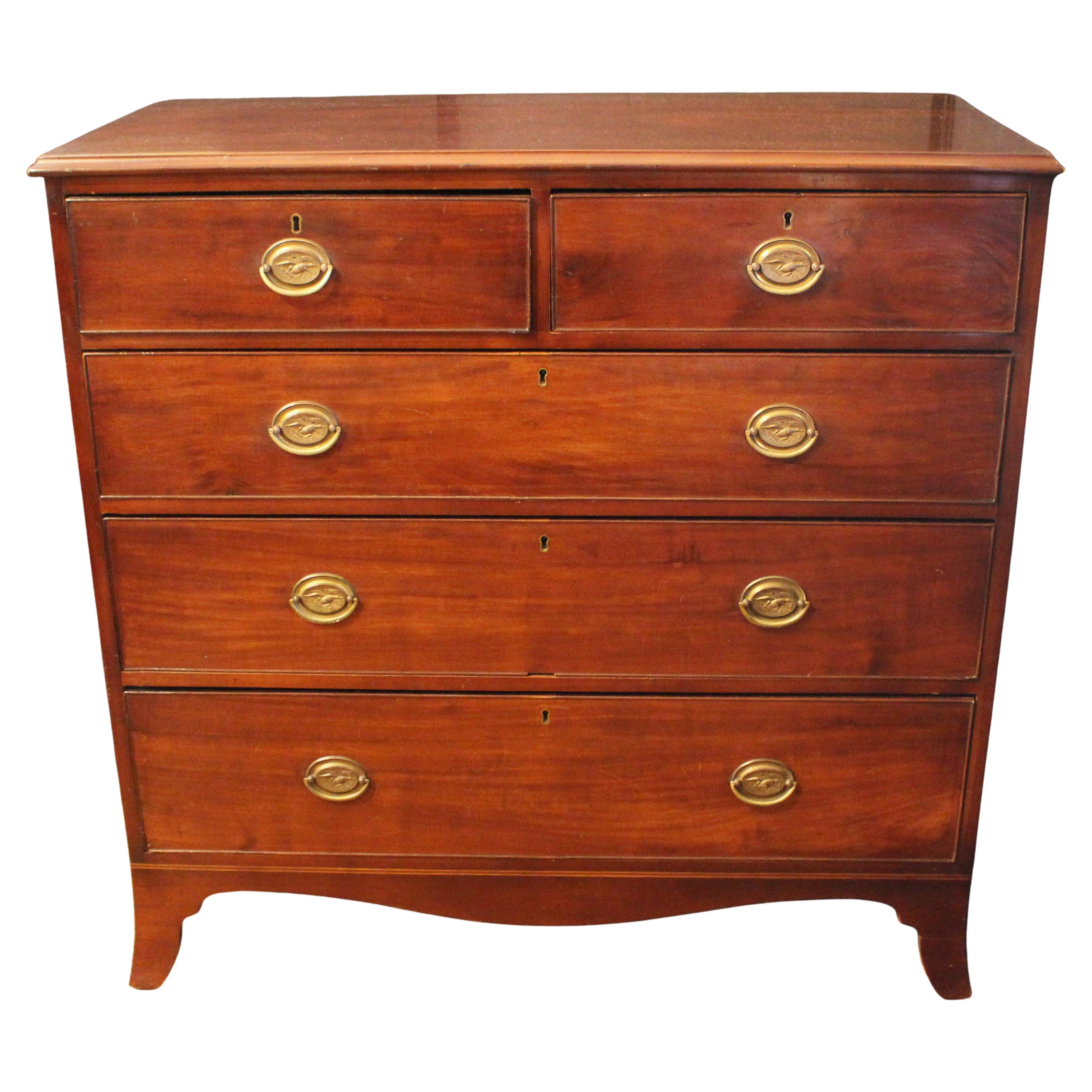 18th C. Irish George III Burled Mahogany Secretary Chest for ...