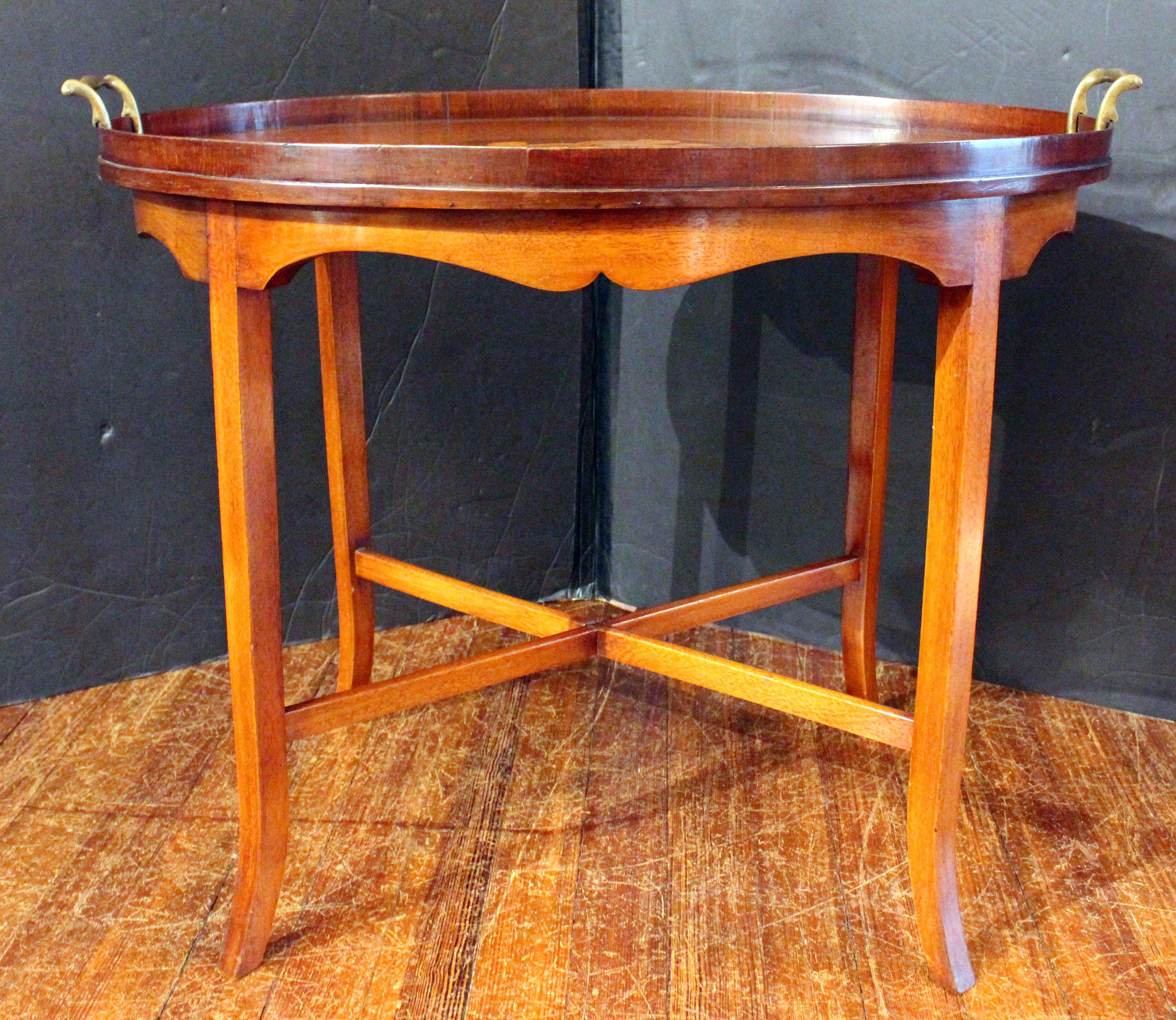 Late 18th Century European Oval Tray on Coffee Table Height Integral ...