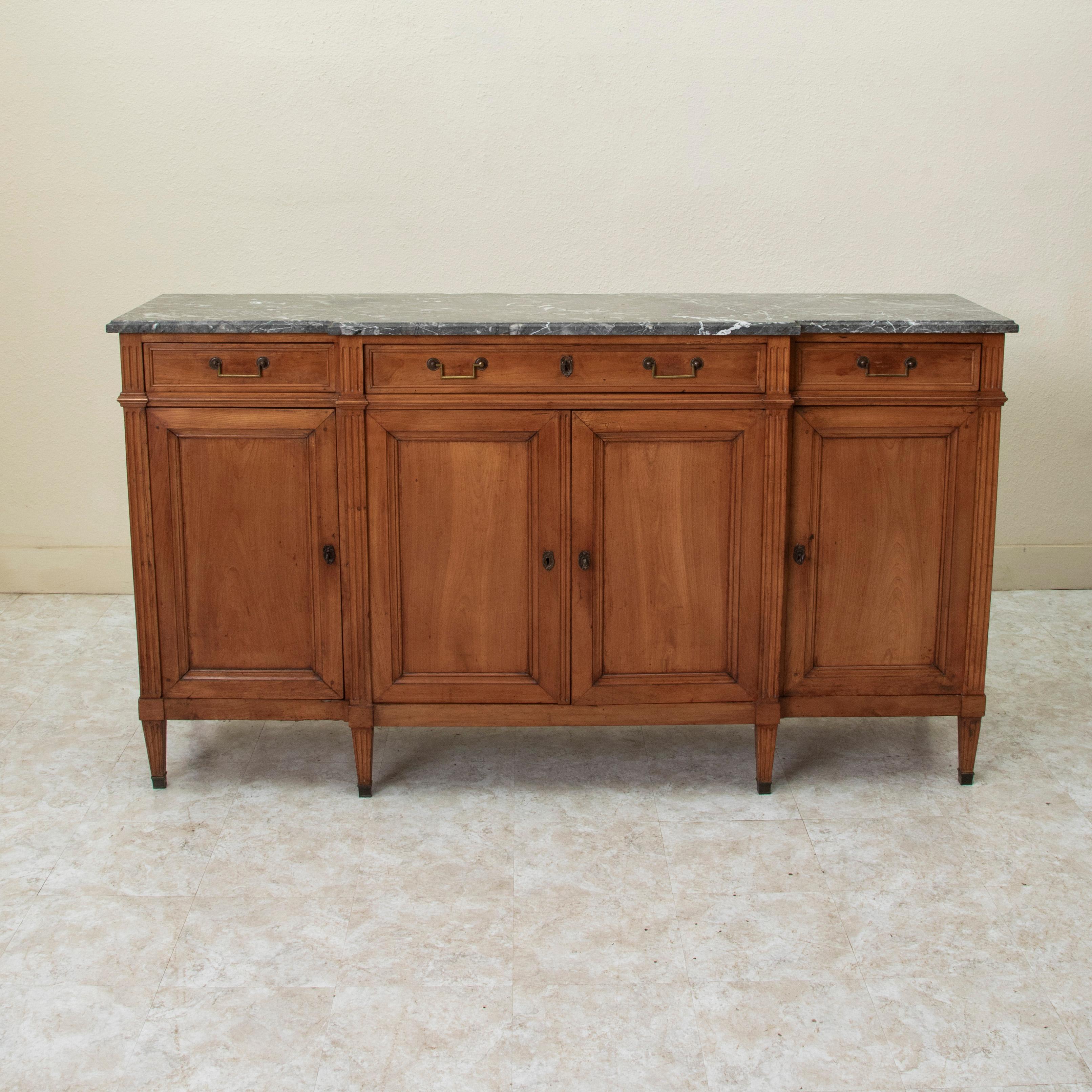 Late 18th Century French Louis XVI Period Walnut and Marble Enfilade ...