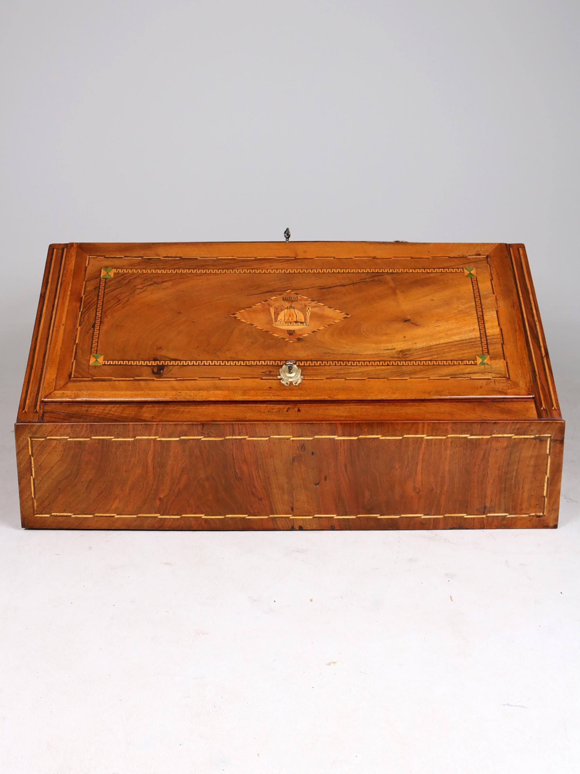 Late 18th Century French Louis XVI, Secretary Marquetery, Slant front ...