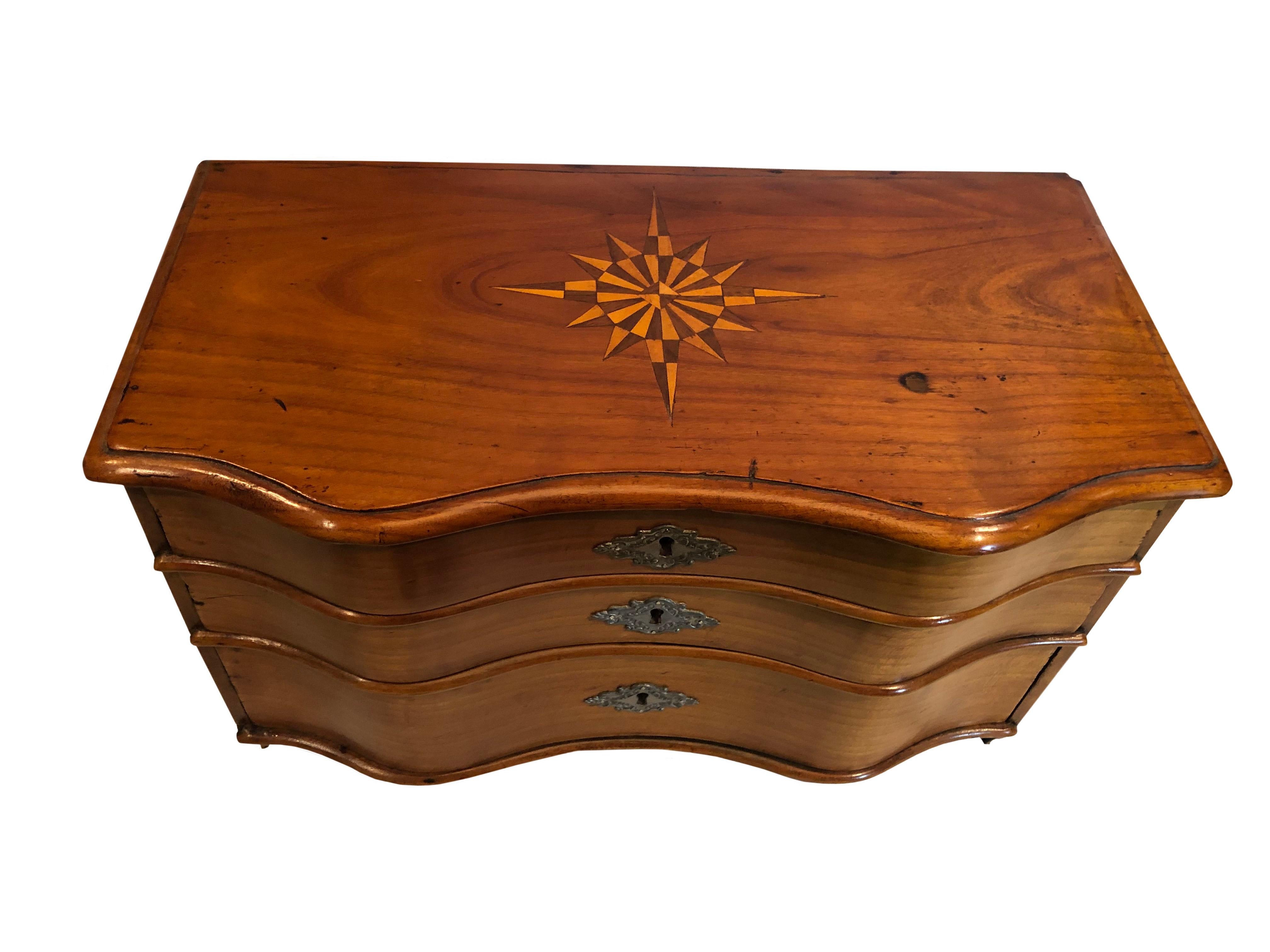 Late 18th Century French Salesman Sample Chest with Inlay at 1stDibs