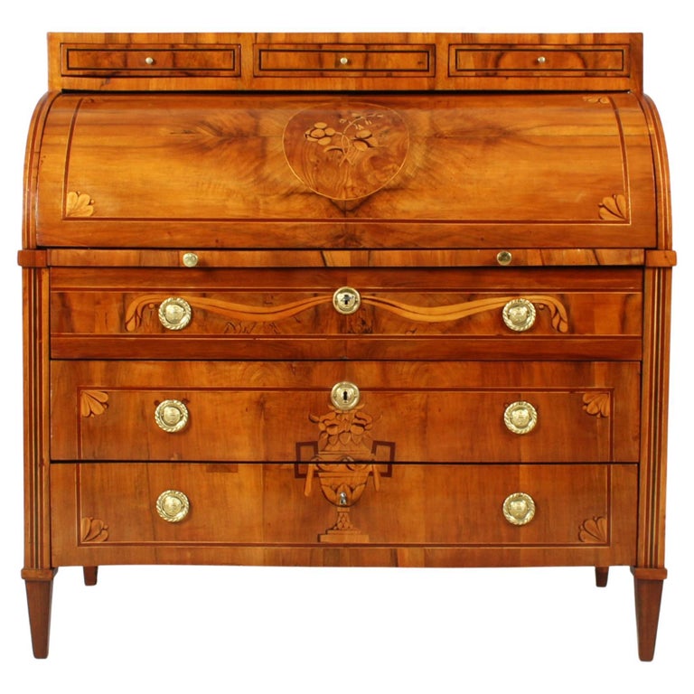 Late 18th Century German Louis XVI Secretary, Walnut, Marquetry ...
