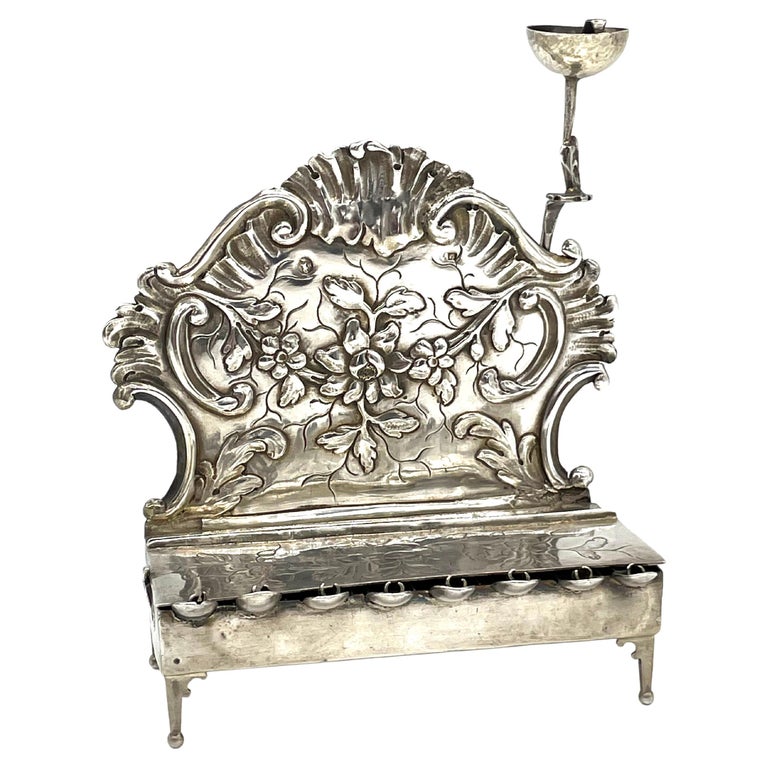 Late 18th Century German Silver Hanukkah Lamp For Sale at 1stDibs