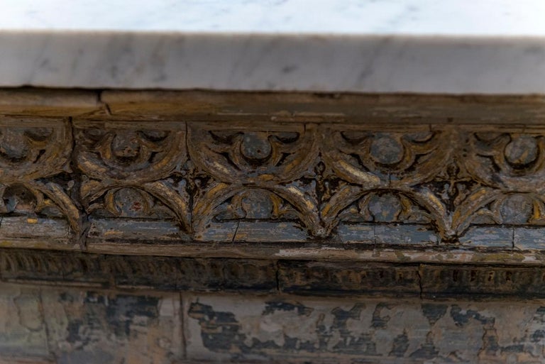 Late 18th Century Painted Double Sided Counter with a White Marble Top ...