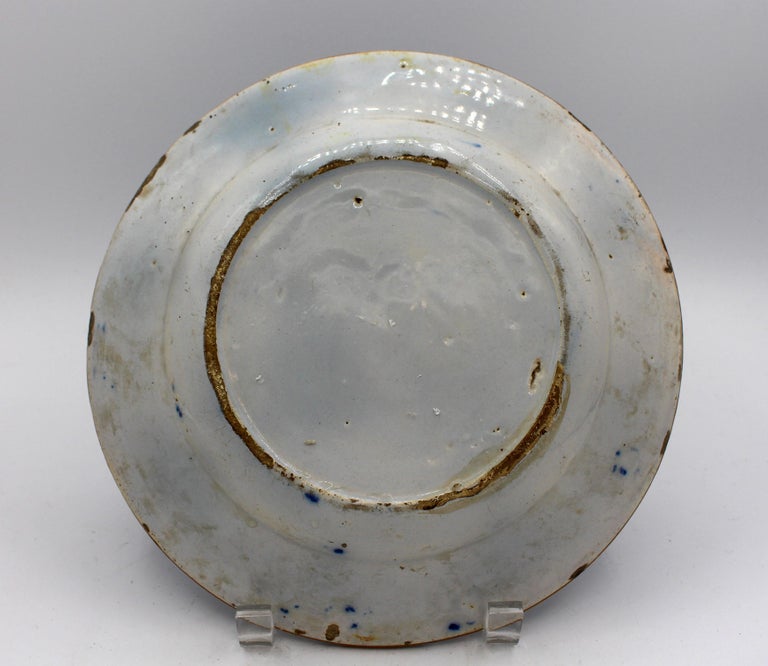 Late 18th Century Pair of Blue and White Delft Plates For Sale at 1stDibs