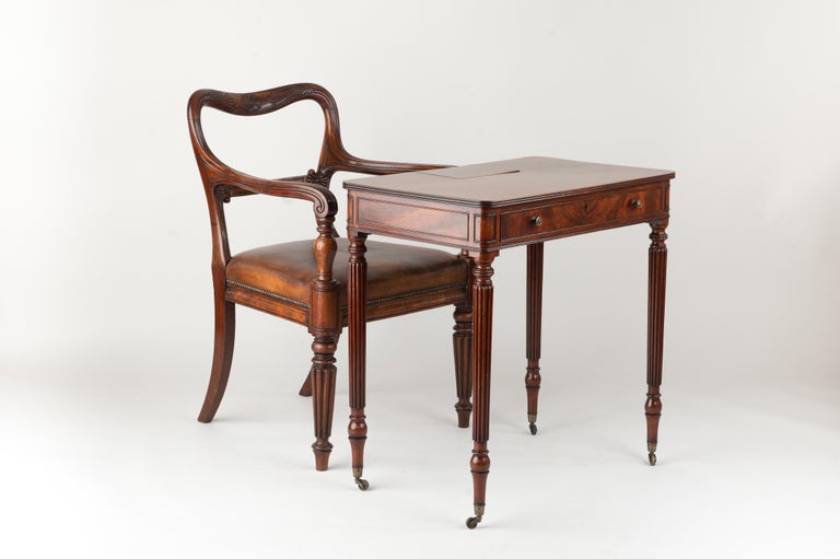 Late 18th Century Small Lady's Mahogany Writing Desk with Ink Pot and ...