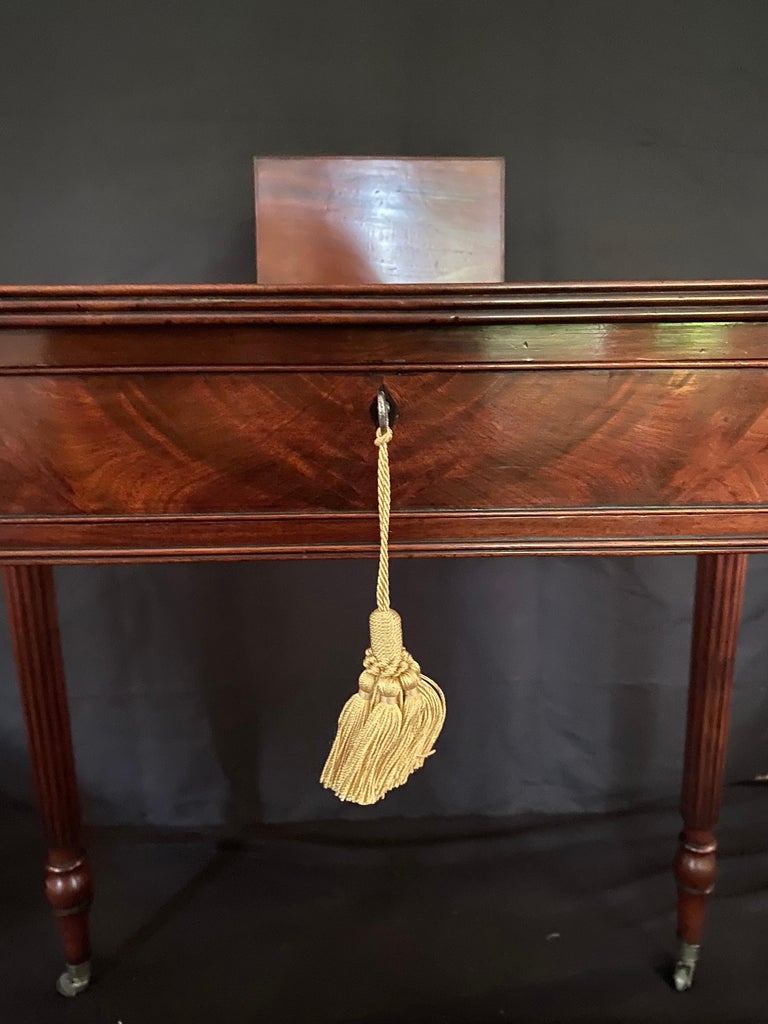 Late 18th Century Small Lady's Mahogany Writing Desk with Ink Pot and ...