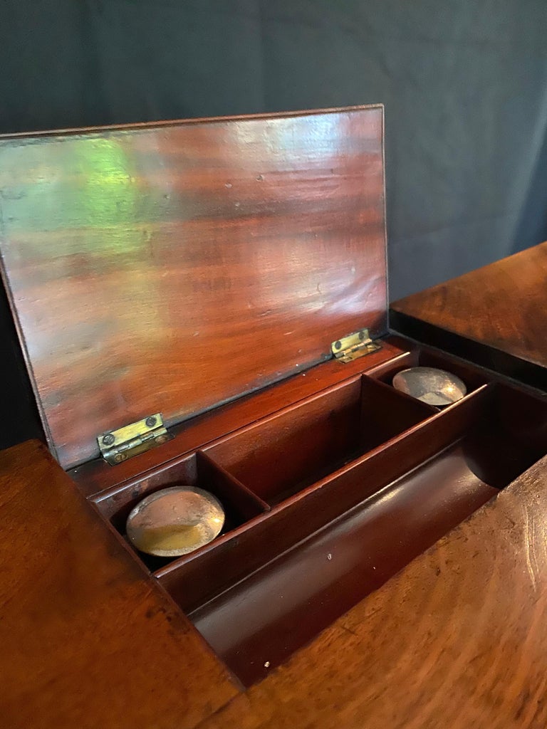 Late 18th Century Small Lady's Mahogany Writing Desk with Ink Pot and ...