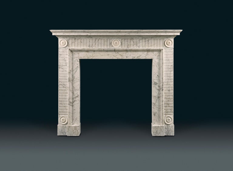 Late 18th Century Soane Style Fireplace in Carrara Marble at 1stDibs