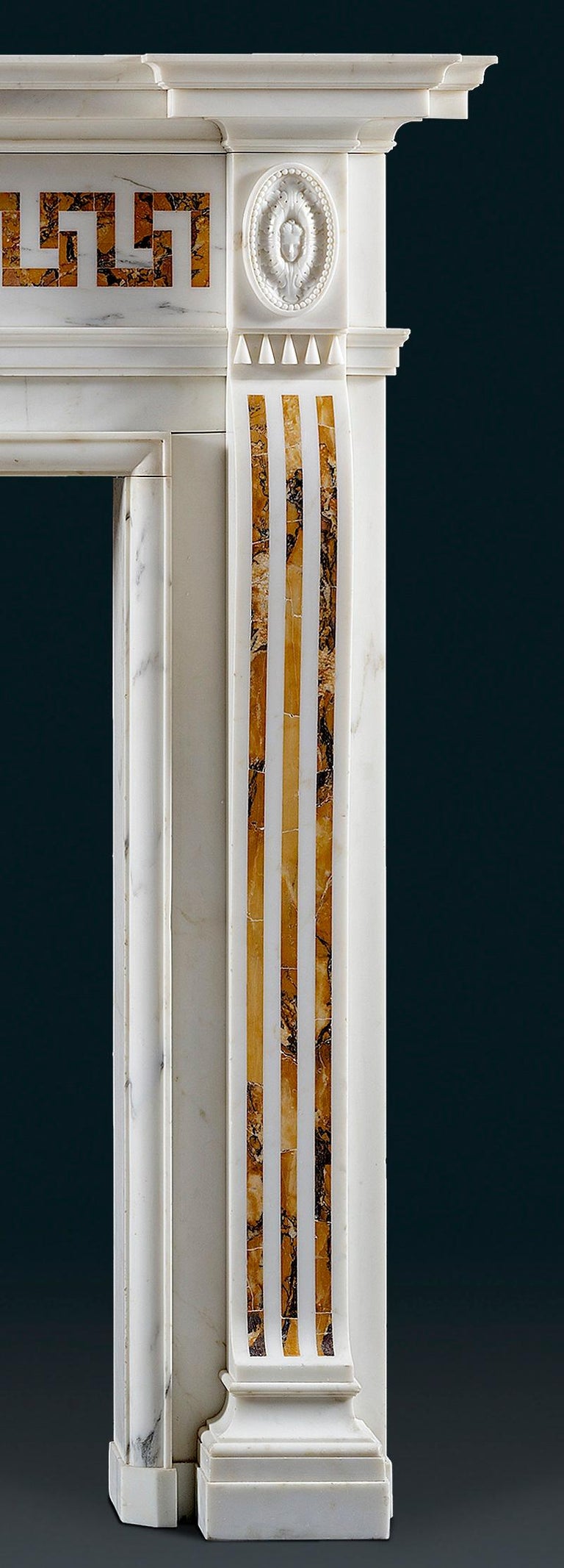 Late 18th Century Statuary and Siena Fireplace of Neoclassical Design ...