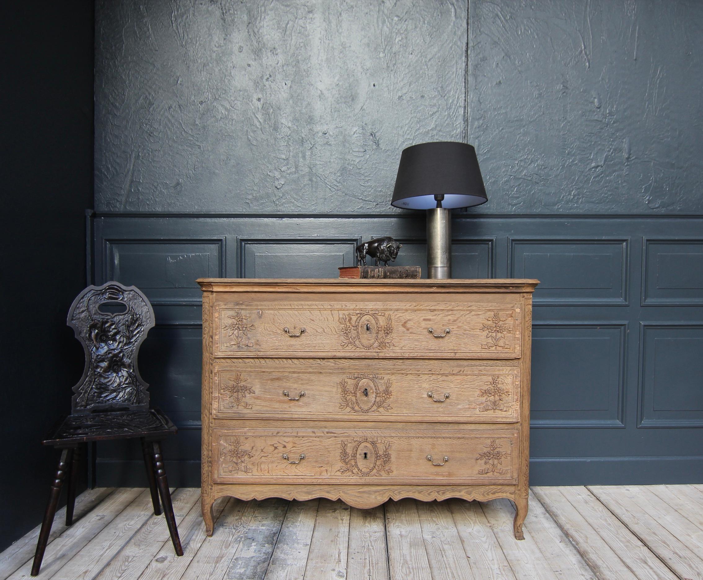 Late 18th Century Stripped Oak Louis XVI Chest of Drawers For Sale at ...