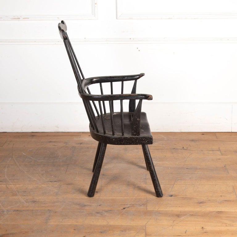 Late 18th Century Welsh Comb-Back Stick Chair For Sale at 1stDibs
