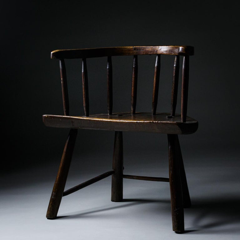Late 18th Early 19th Century English Primitive Stick Back Fireside ...