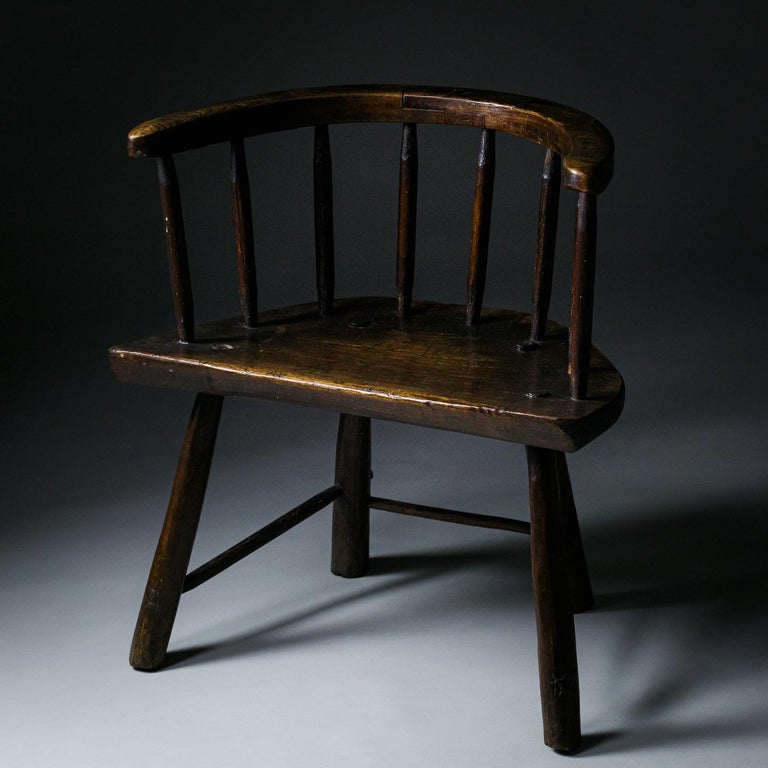 Late 18th Early 19th Century English Primitive Stick Back Fireside ...