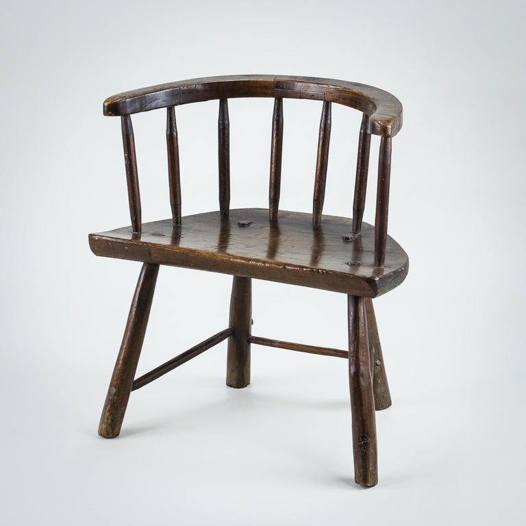 Late 18th Early 19th Century English Primitive Stick Back Fireside ...