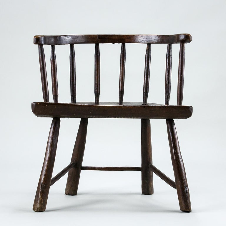 Late 18th Early 19th Century English Primitive Stick Back Fireside ...