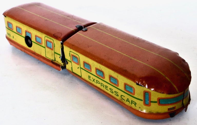 Late 1940s Penny Toy Wind-Up Train, Attributed Japan For Sale at 1stDibs