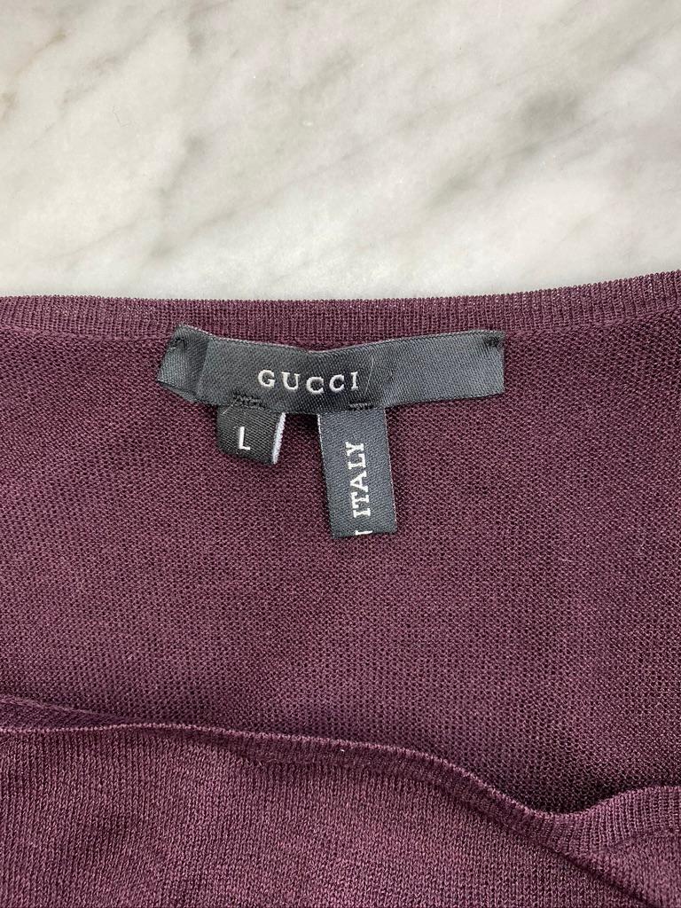 Late 1990s Gucci by Tom Ford Burgundy Knit Silk Chain Tank Top For Sale ...