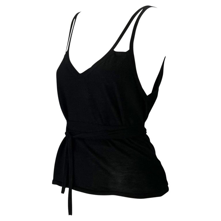 Late 1990s Gucci by Tom Ford Cashmere Knit Wraparound Tank Black NWT ...