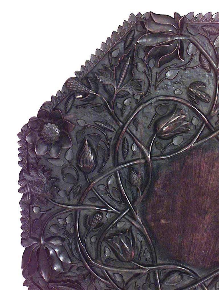 Asian Chinese Rosewood Floral Table For Sale at 1stDibs