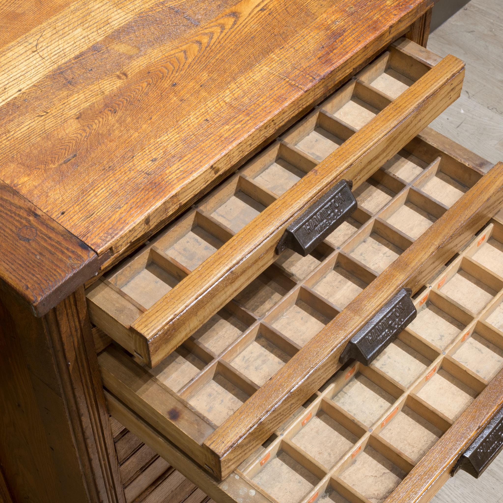 Late 19th C. Industrial Typesetter's 15 Drawer Cabinet C.1890 at 1stDibs