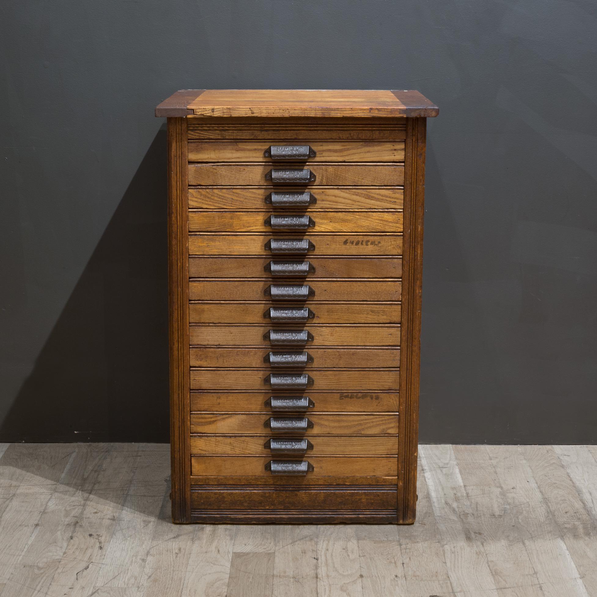 Late 19th C. Industrial Typesetter's 15 Drawer Cabinet C.1890 at 1stDibs