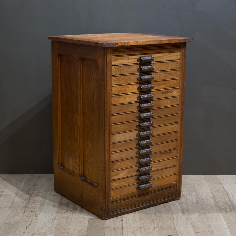 Late 19th C. Industrial Typesetter's 15 Drawer Cabinet C.1890 For Sale ...