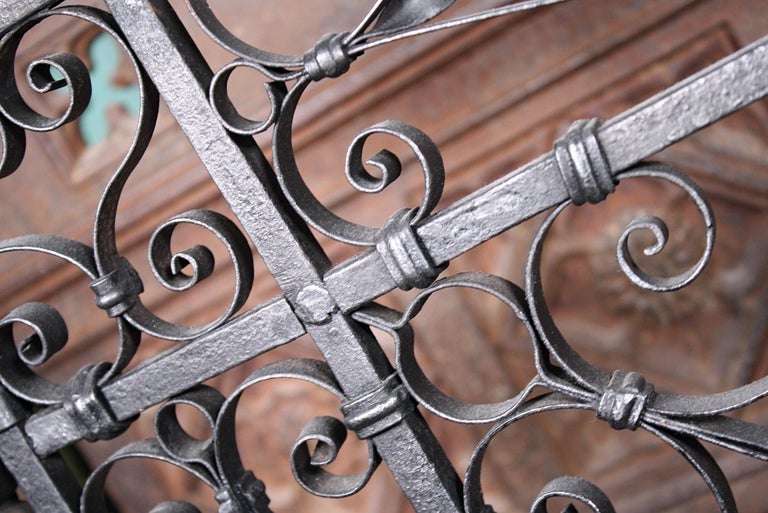 Italian Venetian Wrought Iron and Stained Murano Glass Fire Screen at ...