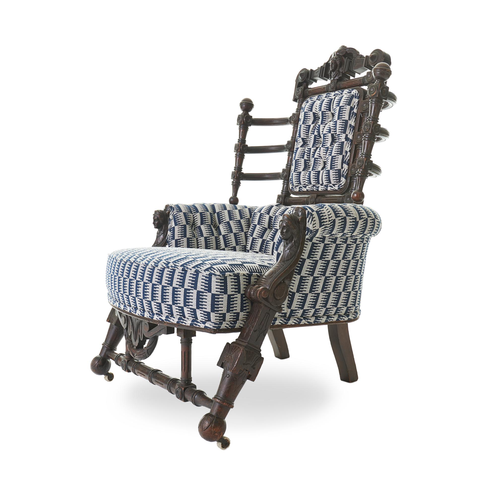 Late 19th Century Renaissance Revival Walnut Armchair by George ...