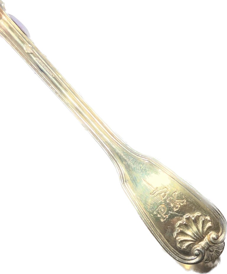 Late 19th C. Shell Pattern Goldwash Sterling Silver 16 Spoons For Sale ...