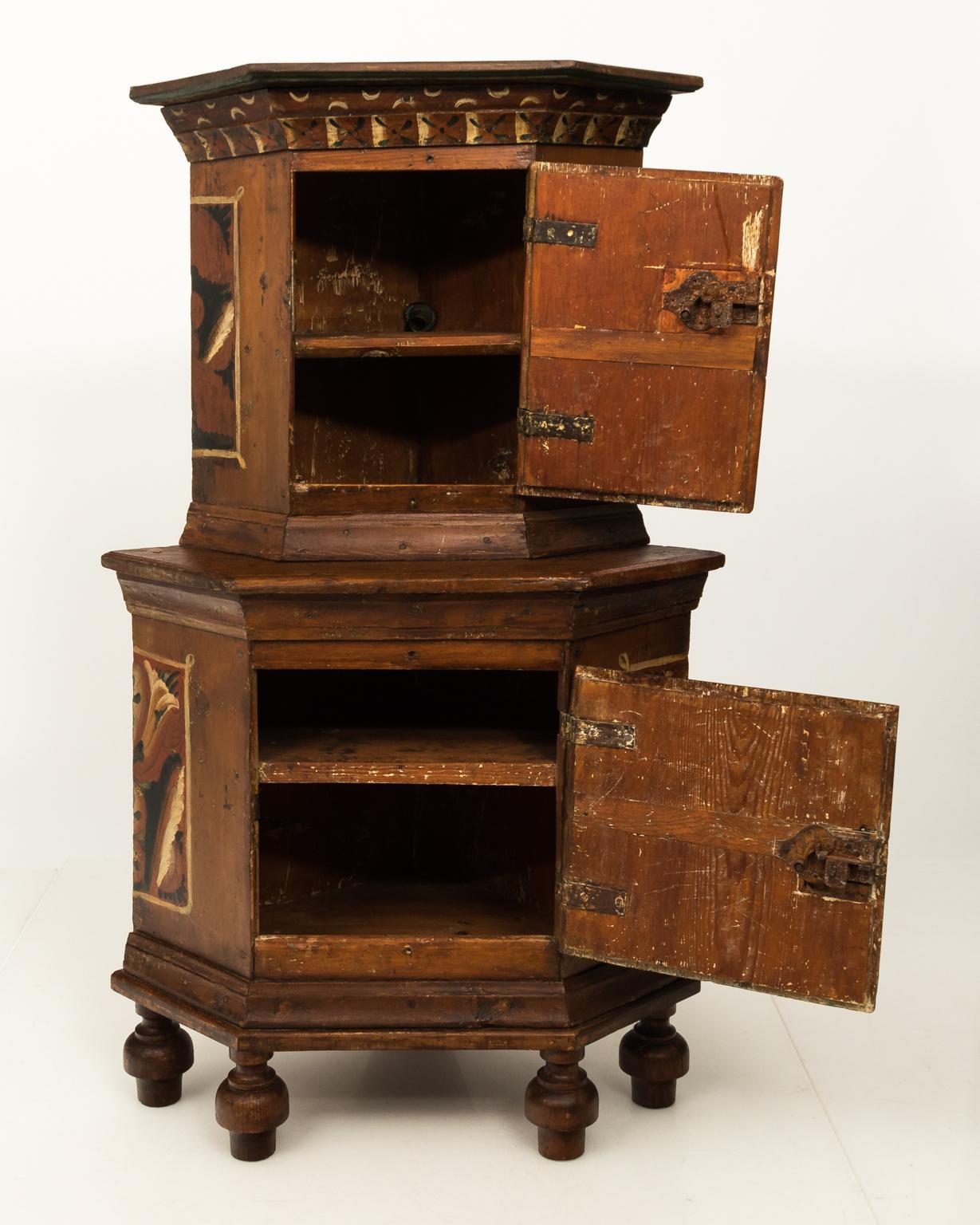 Late 19th Century American Pennsylvania Dutch Painted Cupboard at 1stDibs