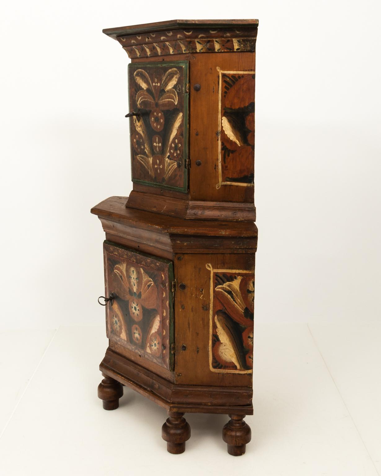 Late 19th Century American Pennsylvania Dutch Painted Cupboard at 1stDibs