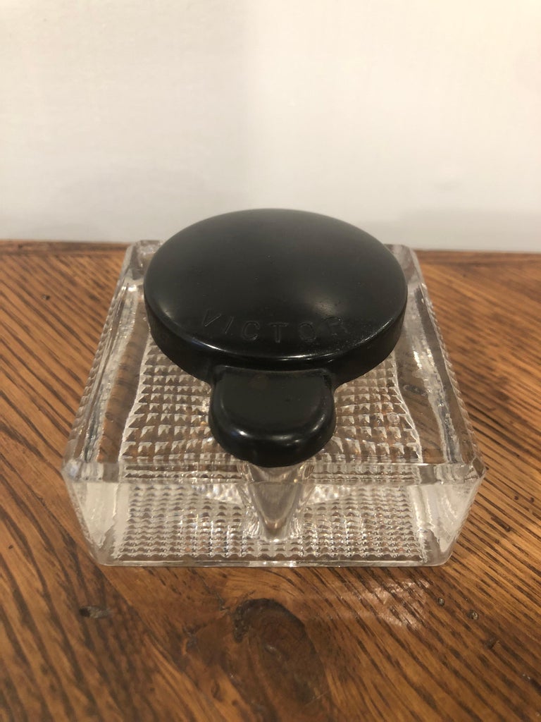 Late 19th Century American Pressed Glass Inkwell For Sale at 1stDibs